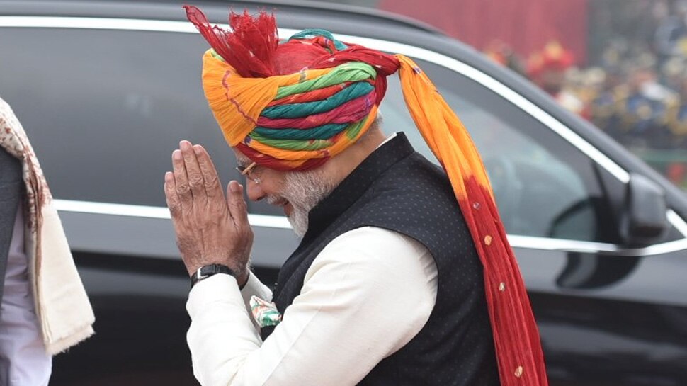 69वां गणतंत्र दिवसः पीएम मोदी ने पहना जोधपुर का पचरंगी साफा । 69th ...