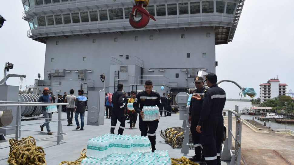 Kerala: INS Deepak ship arrives at Cochin Port with 18 tons of food ...