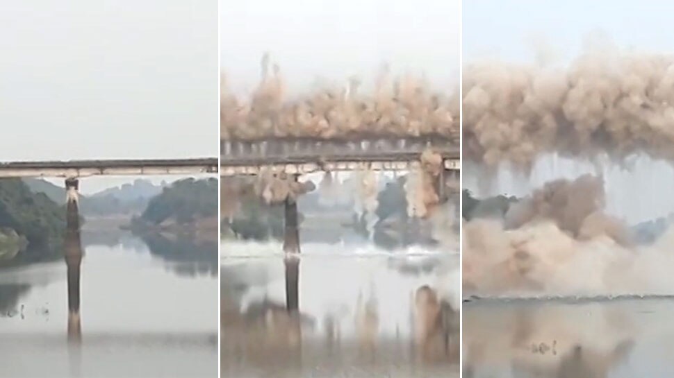 Kalu river bridge blast video viral near Thane mumbai | जब पलक झपकते ही ...