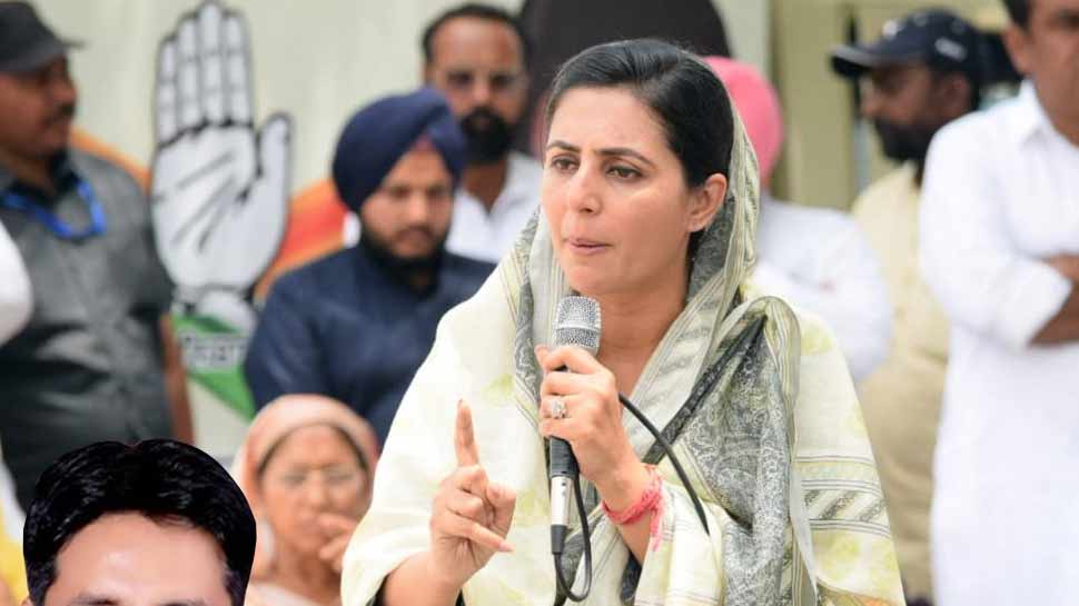 Bathinda congress candidate Amrinder Singh Raja Warring's wife Amrita ...