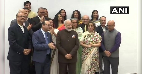 Prime Minister Narendra Modi joins in reciting 'Namaste Sharade Devi ...