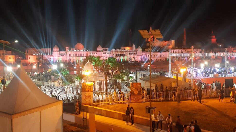 ayodhya decorated with lights and lamps for deepotasv program on 13 ...