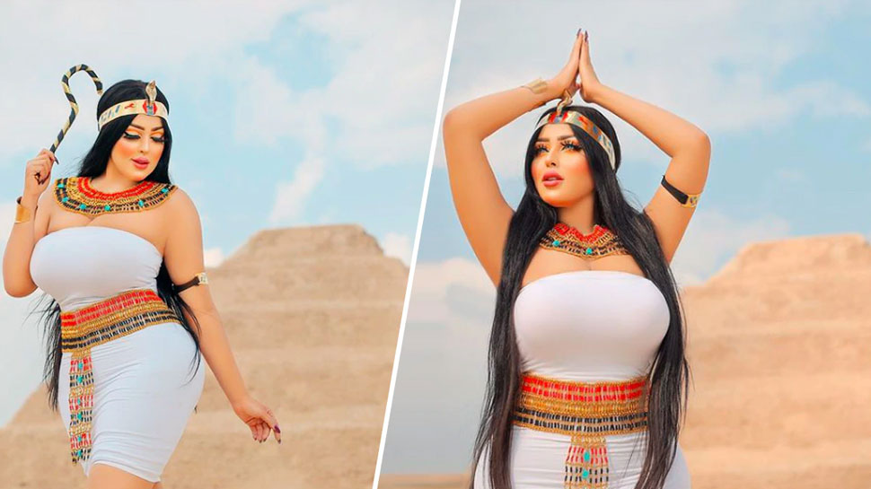 Fashion model Salma Al-Shami photoshoots in antique dress at Saqqara Necropolis Egypt | फैशन ...