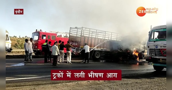 two truck driver burnt alive due to fire in trucks in indore mpap ...