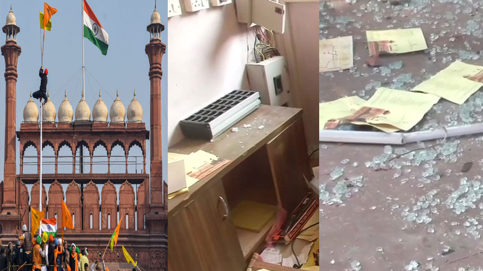 Farmers Protest Photos of Red Fort after Tractor Parade violence ...