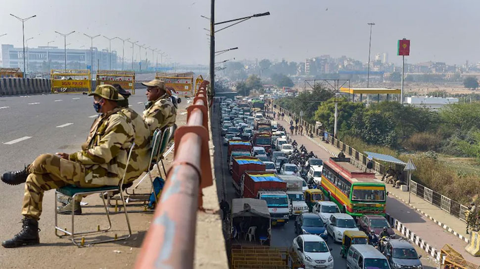 National Highway 24 closed due to farmers protest Ghaziabad Ghazipur ...