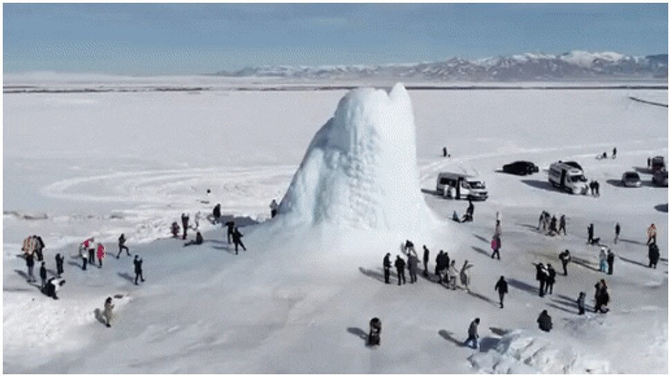 kazakhstan ice volcano attracts tourists as hot lava turns into frozen ...