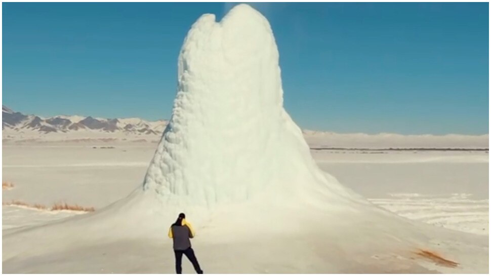 kazakhstan ice volcano attracts tourists as hot lava turns into frozen ...