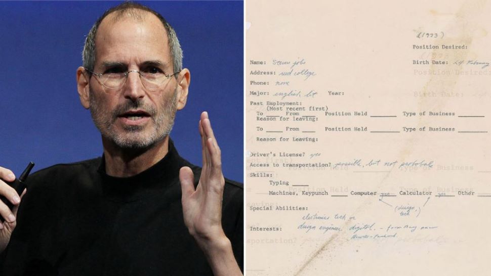 Apple Co-Founder Steve Jobs' handwritten Job Application to be ...