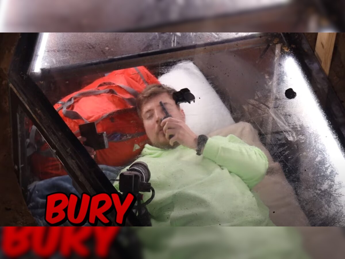 YouTuber Mr Beast spends 50 hours buried alive in coffin | 50 घंटे तक ...