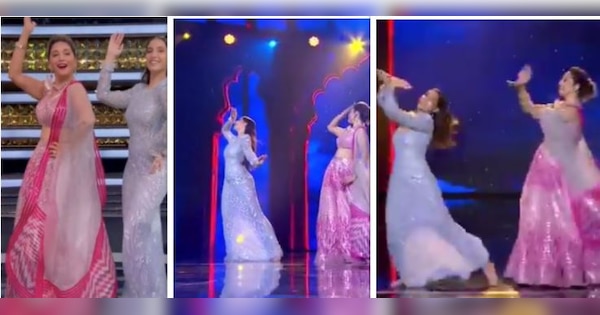nora fatehi and madhuri dixit face off on hara rang song dance deewane ...