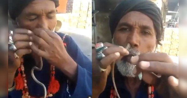 Snake put in nose and pulled out of mouth viral video shared by vidyut ...