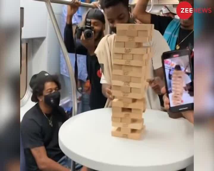Viral Video: People play Jenga in moving train, video goes Viral ...