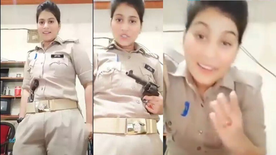 viral video of agra police lady constable with revolver flaunting a ...