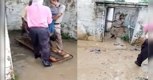 Rain water filled in post mortem house dead body floating in water for ...