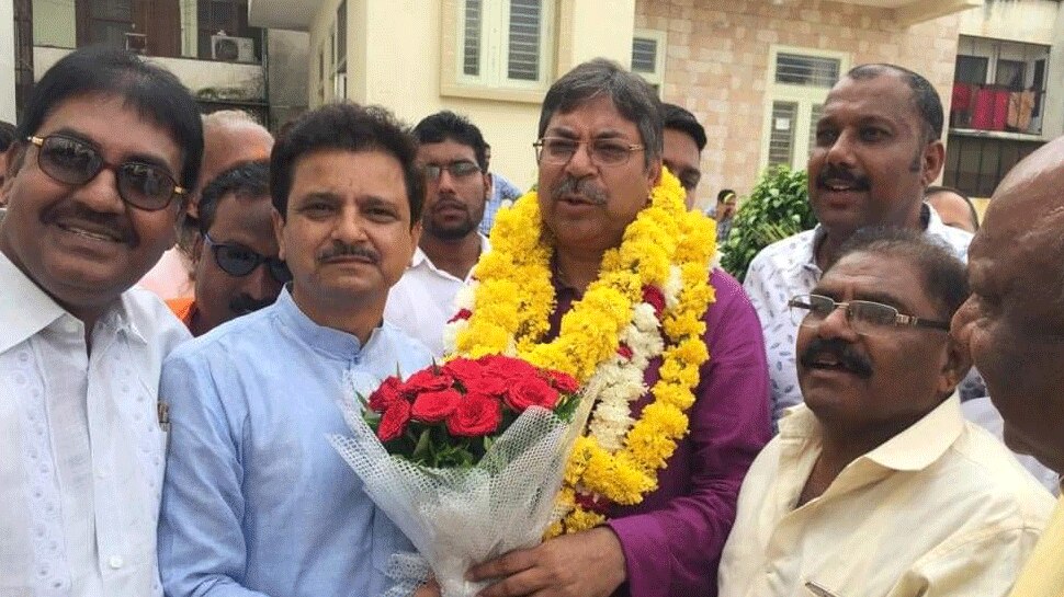 MP Manoj Rajoria congratulatory message given to State President Satish ...
