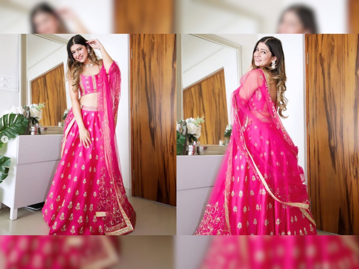 RCB Fan Girl Deepika Ghose looking beautiful in Diwali traditional Pink ...