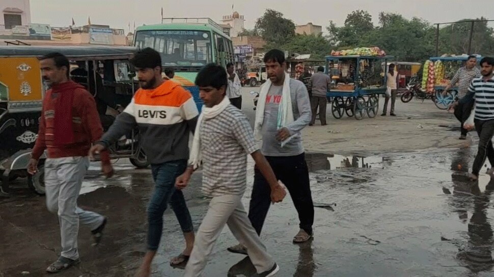 Sikar fatehpur Waterlogging of dirty water at bus stand of Ramgarh ...