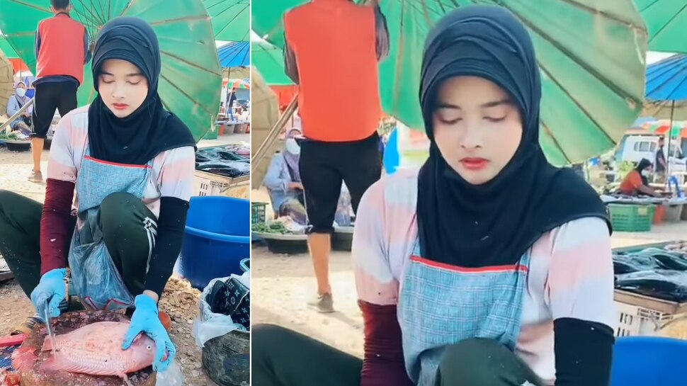 Such a beautiful girl was seen selling fish people crazy on social ...