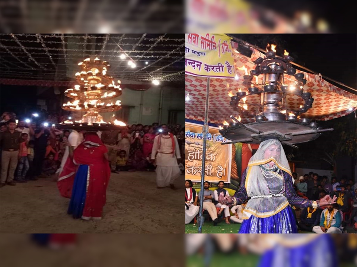 mathura braj holi special traditional dance form charkula has gain lot ...