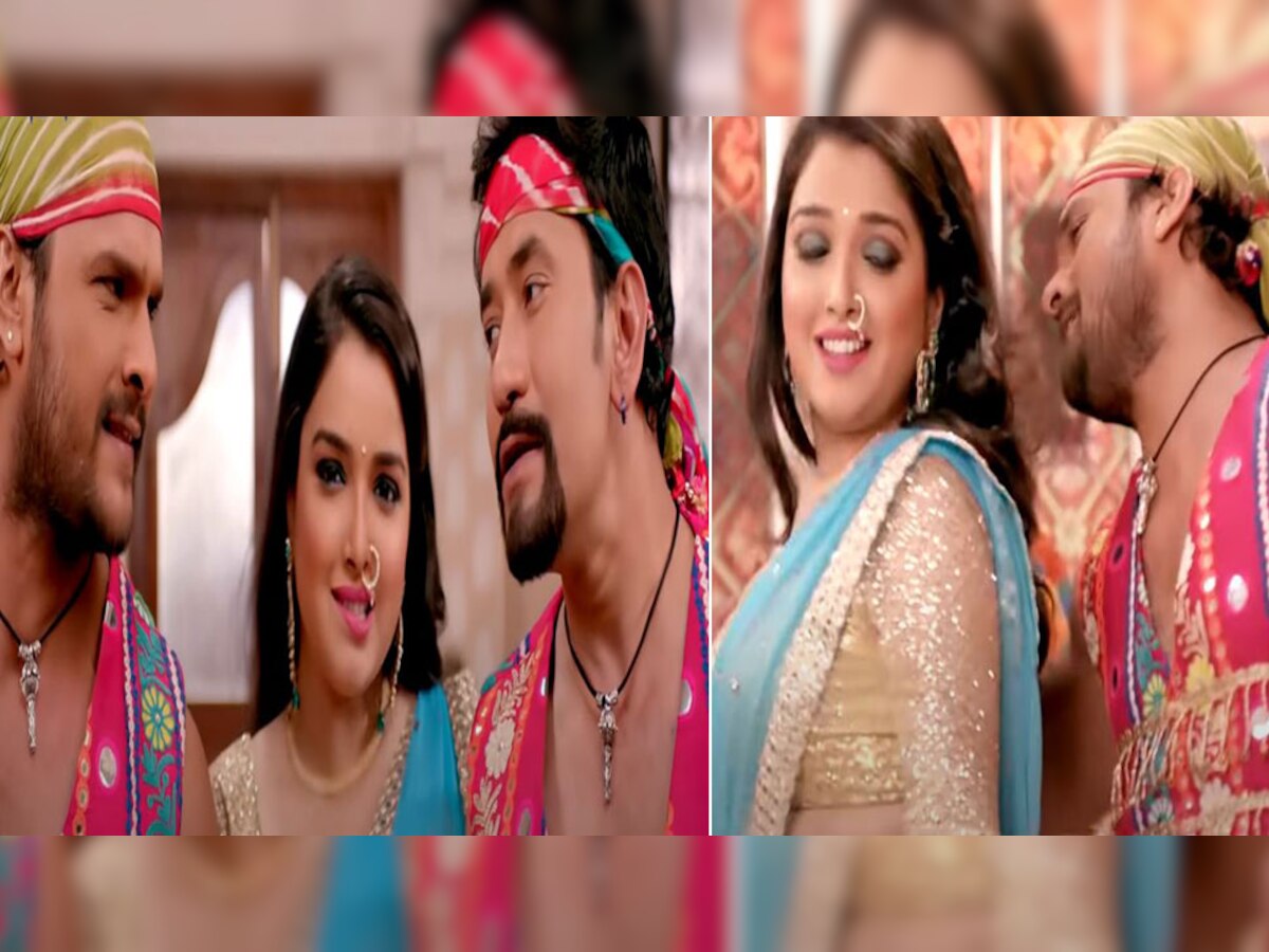 Amrapali Dubey caught between Khesari Lal and Nirhua in this Bhojpuri ...