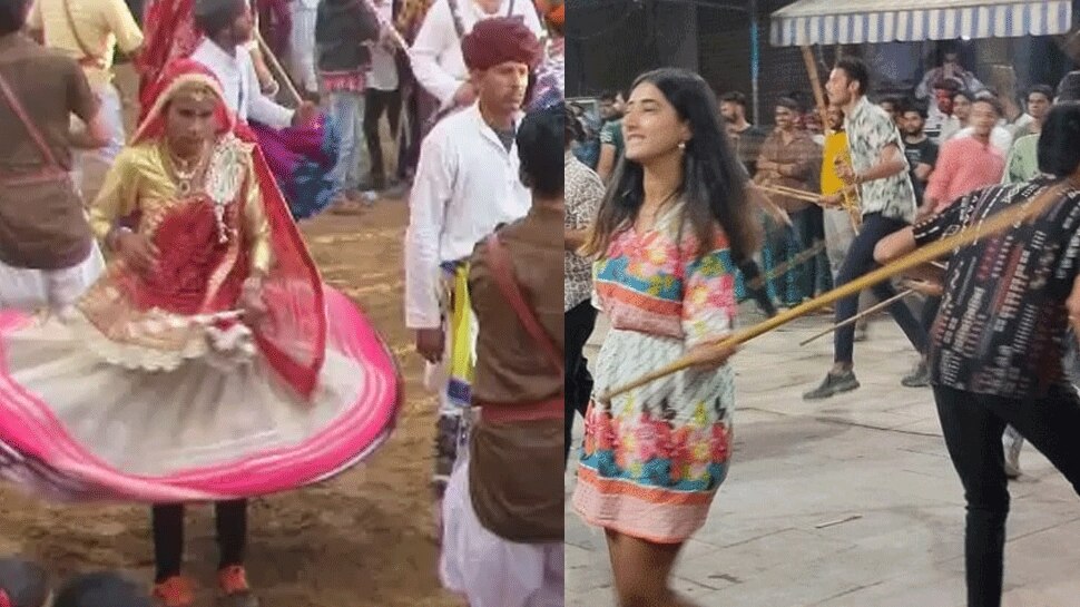 In the tribes of Rajasthan, boys and girls do such a dance in a circle ...