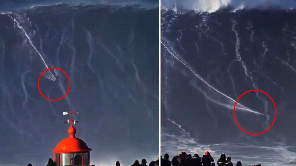 Shocking Video: Man trapped in 115 feet high sea wave what happened ...