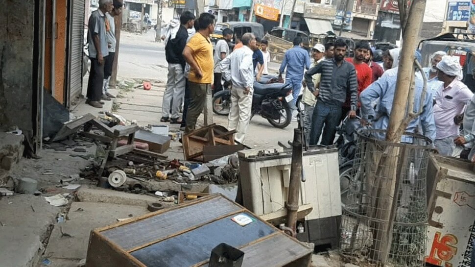demolition 5 shops over land dispute entire incident caught cctv ...