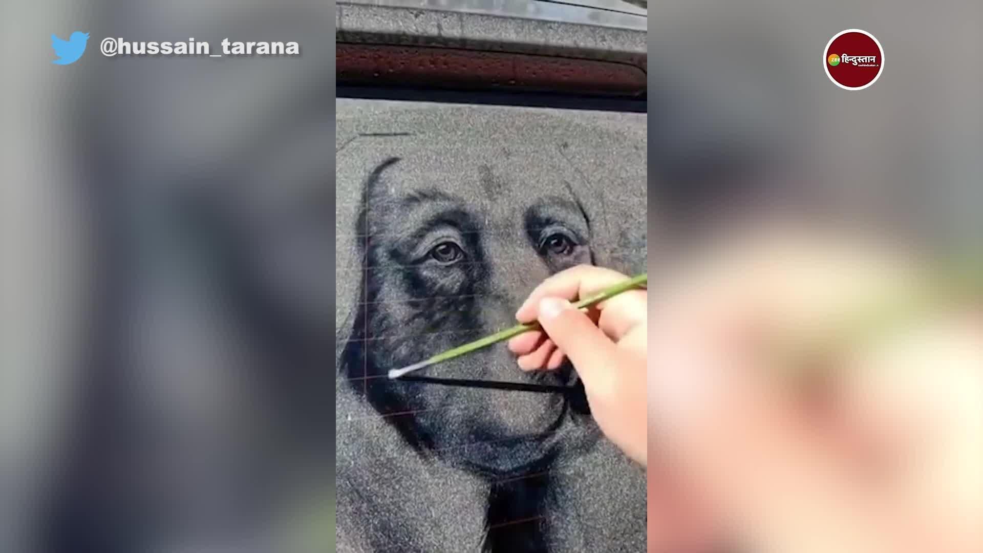 this artist made an amazing painting on car dust video went viral ...