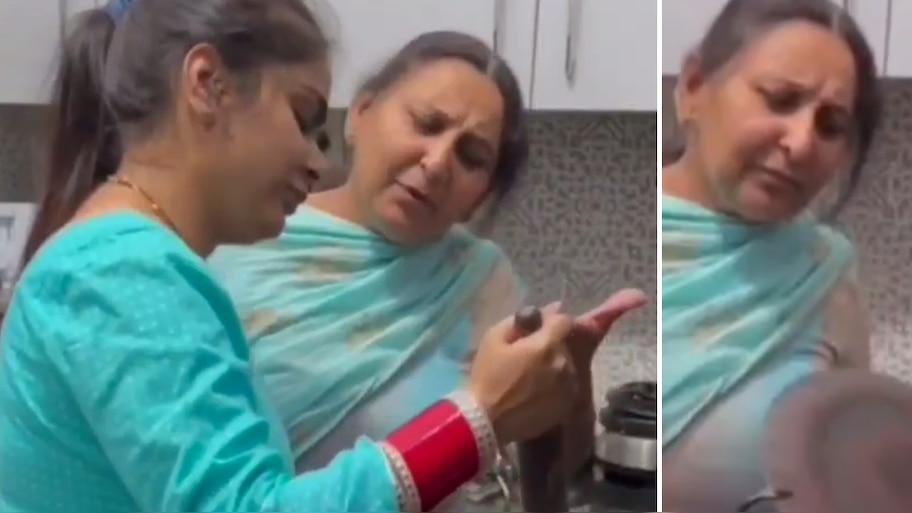 Viral Video: Mother was teaching her daughter how to cook roti in ...