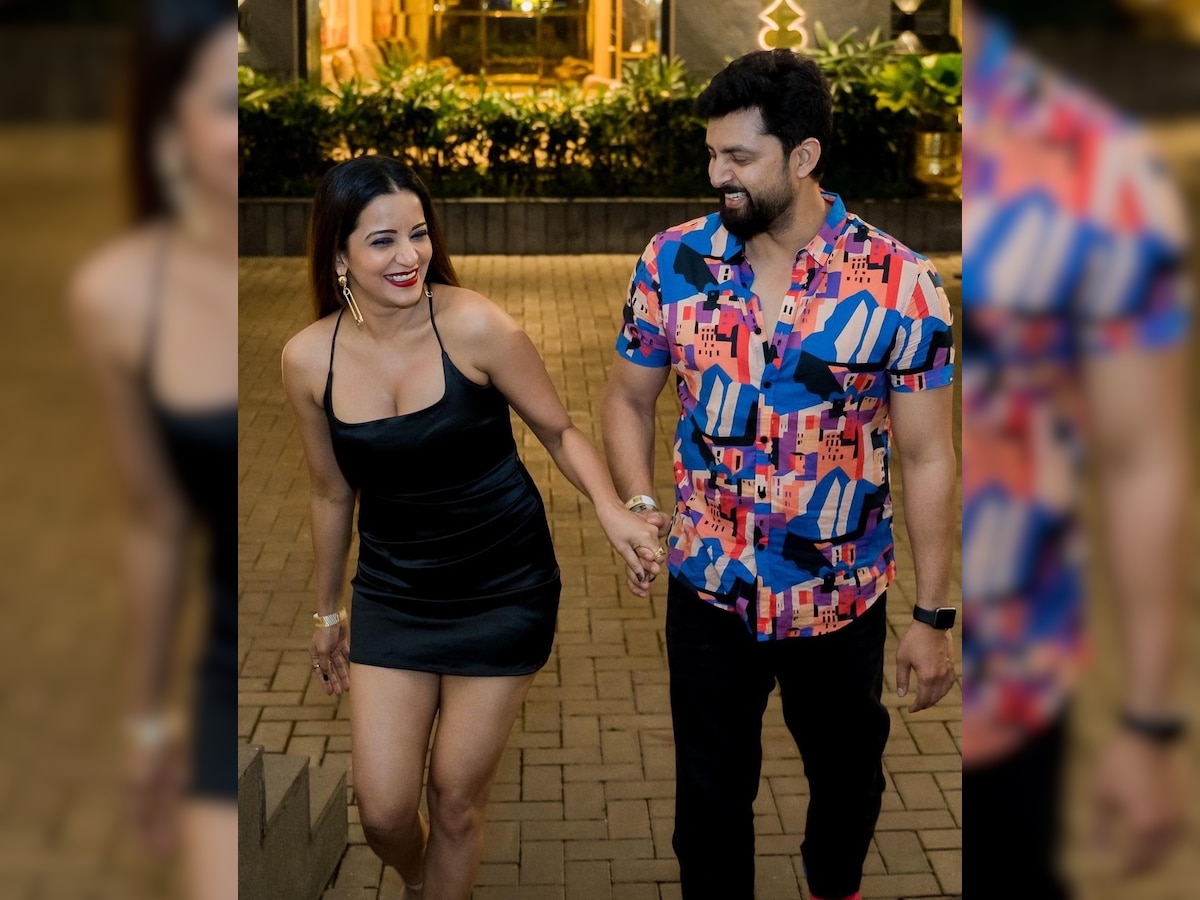 Bhojpuri actress Monalisa bold photoshoot with husband Vikrant Singh Rajpoot couple romantic ...