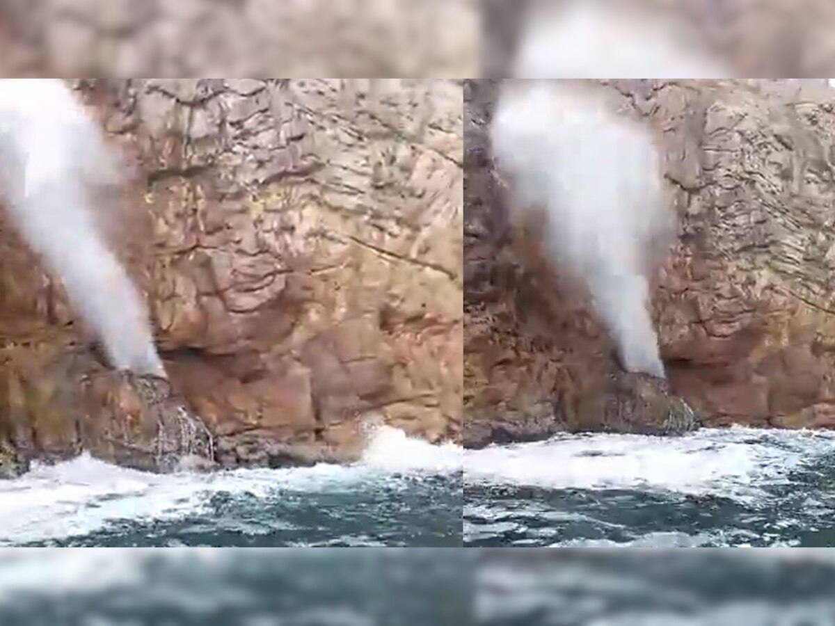 Nivati rocks viral video wave creates jet of water in sindhudurg ...