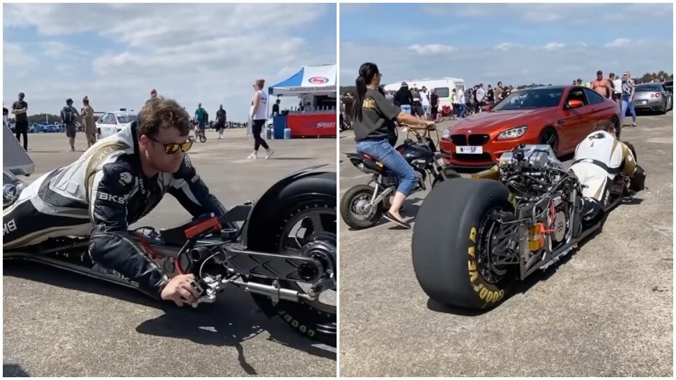 This unique bike has to be driven lying down see viral video | Unique ...
