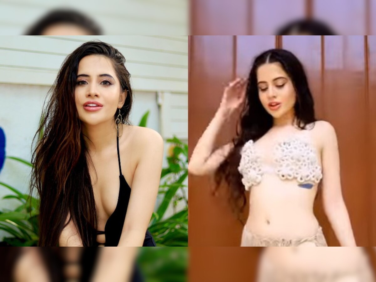 Urfi Javed made skirt with rope dress slips off on thigh Oops Moment captured live video | Urfi ...