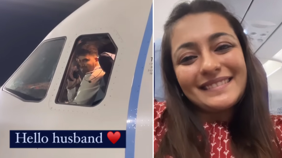 Indigo Pilot Gave Such A Surprise To His Wife In The Plane Indigo