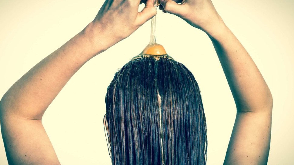 Egg Hair pack Apply egg in hair like this hair will become dark dense ...