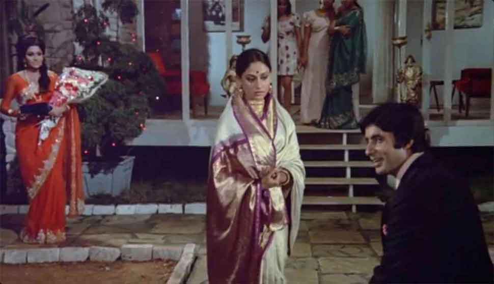 Amitabh Bachchan and Jaya Bachchan when Jaya wore Amitabh's gifted sari in abhimaan movie ...