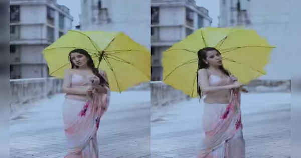 Urfi Javed danced in the rain wearing a saree, video will make fans crazy | Urfi Javed Rain ...