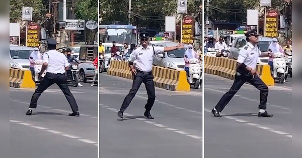 trending dance of traffic police officer in indore dancing cop of ...