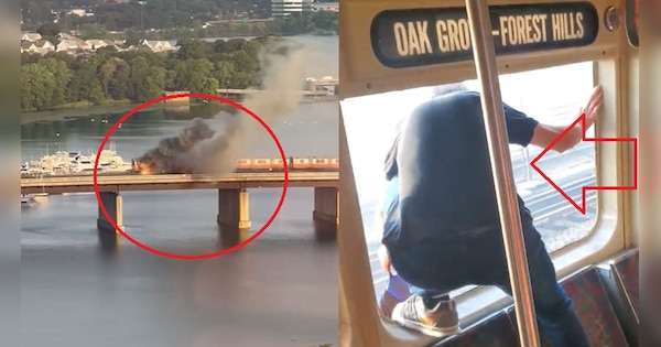 Train Catches Fire In Us Boston People Jumped In The River Watch Viral ...