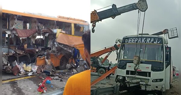 barabanki big accident Double decker bus collided with 2nd bus ...