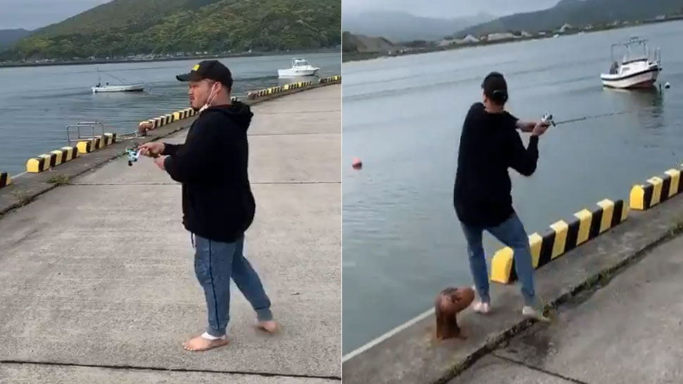 most hilarious funny video of man catching fish fallen users laugh out ...