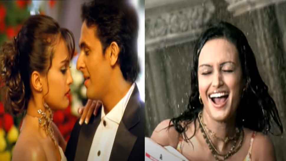 Karan mehra wife Nisha Rawal appeared in Sonu Nigam song chanda ki doli ...