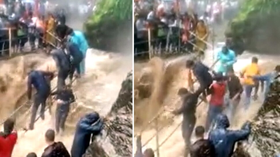 Viral video Devotees shiv mandir flood waterfalls betul ssmp | Betul ...