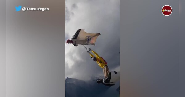 man flying without parachute see horrable viral video | शख्स ने पहाड़ ...