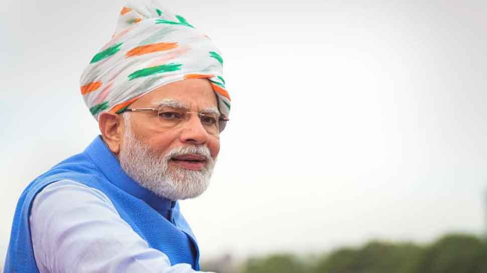 75th independence day narendra modi red fort costume turban pugree ...