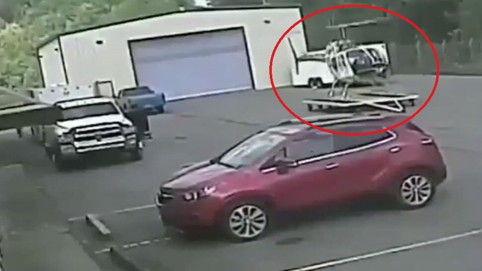 stunning accident viral video of helicopter out of control accident ...