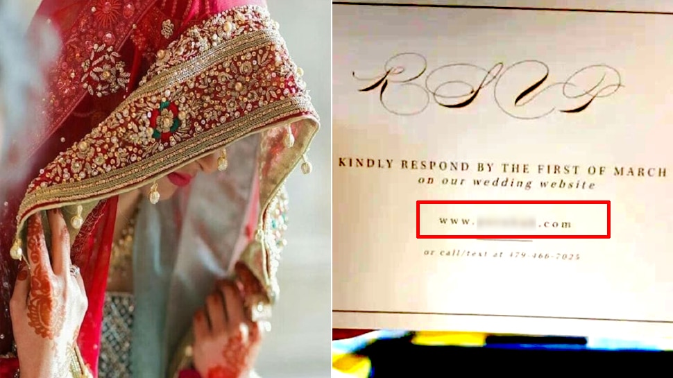 bride groom photo: wedding card mistake goes viral guests stunned after ...