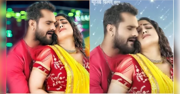 Khesari Lal Yadav and Amrapali Dubey bhojpuri romance in Kariha Kothariya Mein Pyar viral on ...