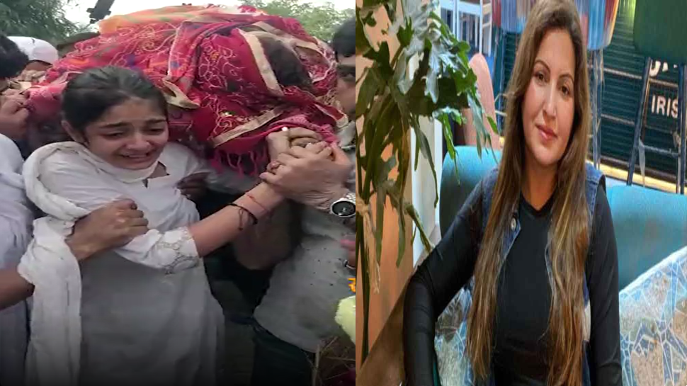 Sonali Phogat Death daughter yashodhara gave shoulder funeral hisar ...